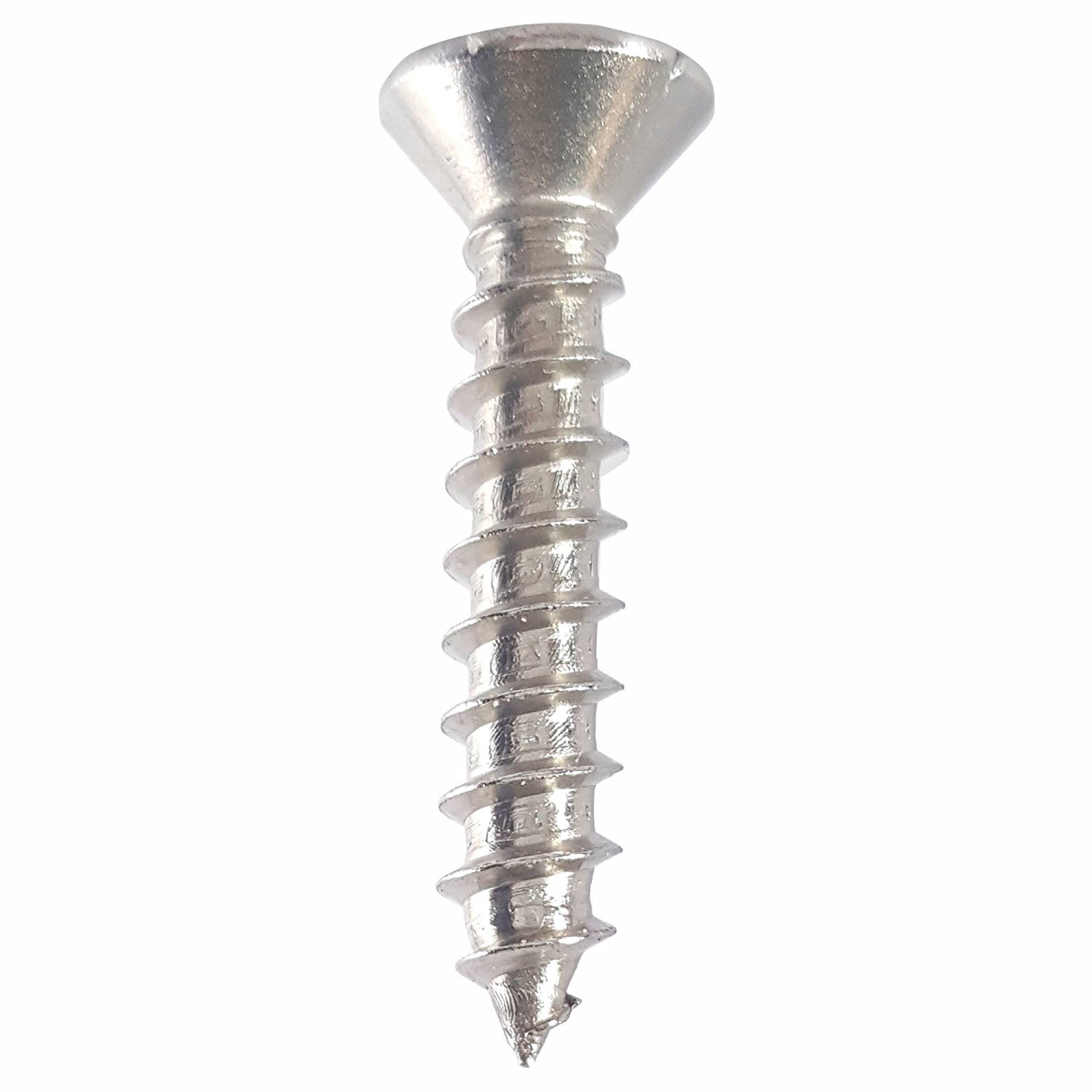 #10 x 1-3/4" Oval Head Sheet Metal Screws, Square Drive, Stainless Steel 18-8, Full Thread, Bright Finish, Self-Tapping, Type A, Quantity 50 by Fastenere