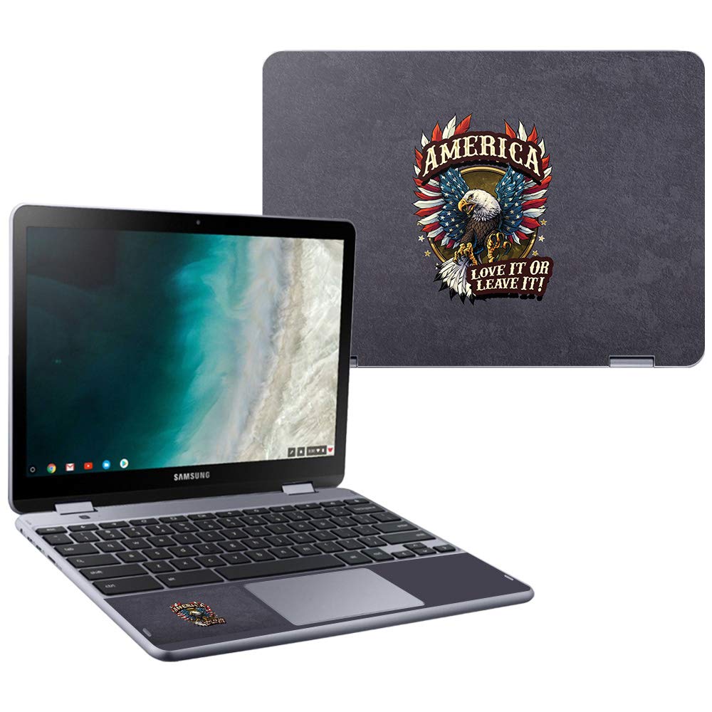 MightySkins Skin Compatible with Samsung Chromebook Plus LTE (2018) - Love It Or Leave It | Protective, Durable, and Unique Vinyl wrap Cover | Easy to Apply, Remove | Made in The USA