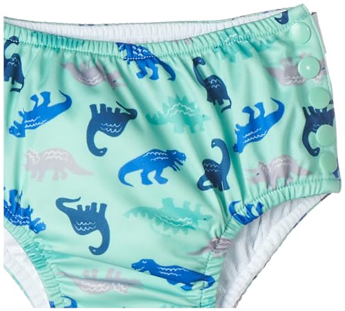 i Play Boys Reusable Absorbent Baby Swim Diapers Seafoam Simple Dino 3T