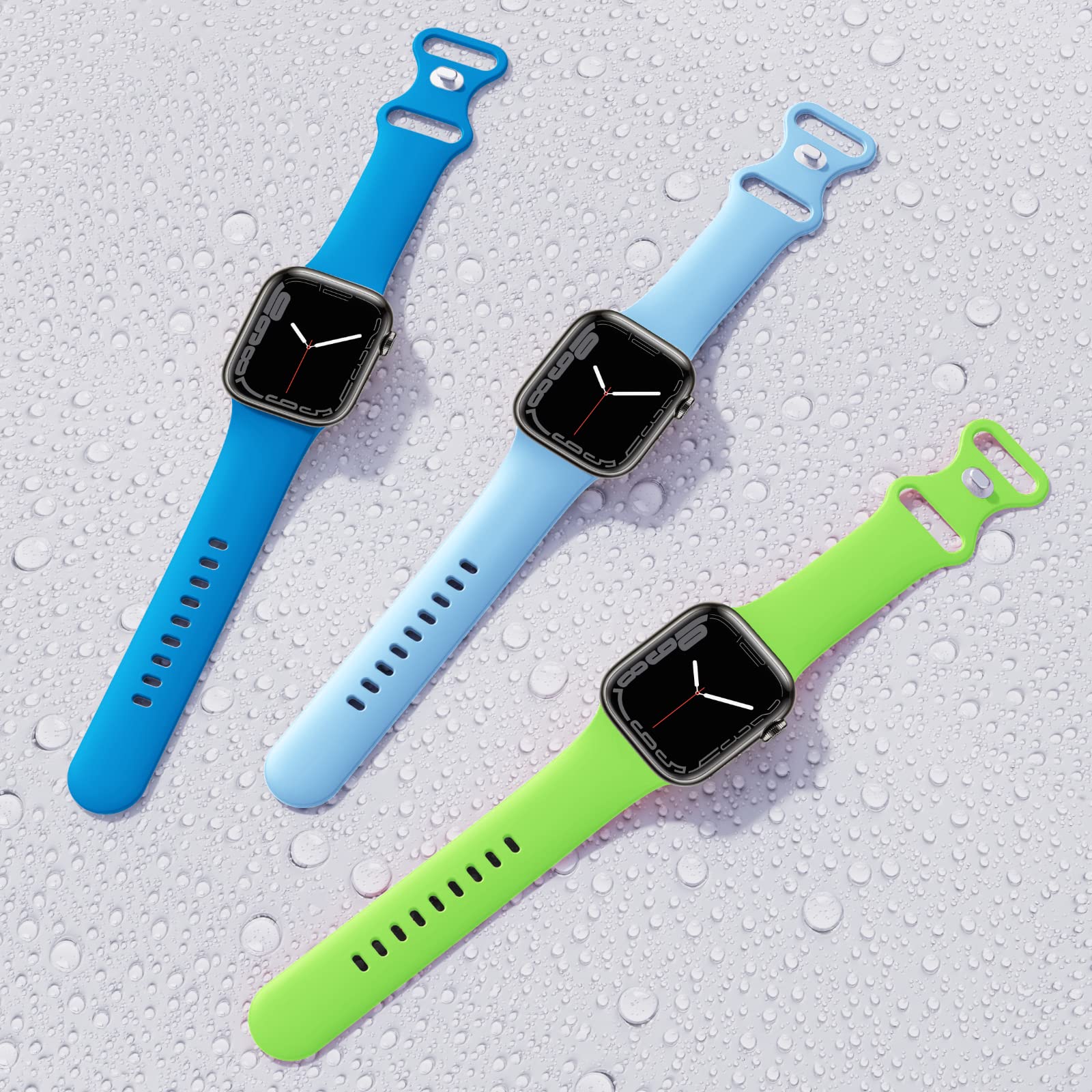 (6 Pack) Sport Band Compatible with Apple Watch Bands 38mm 40mm 41mm 42mm 44mm 45mm 49mm, Soft Silicone Replacement iwatch Strap Bands Compatible for Apple Watch Ultra SE Series 8 7 6 5 4 3 2 1 Men