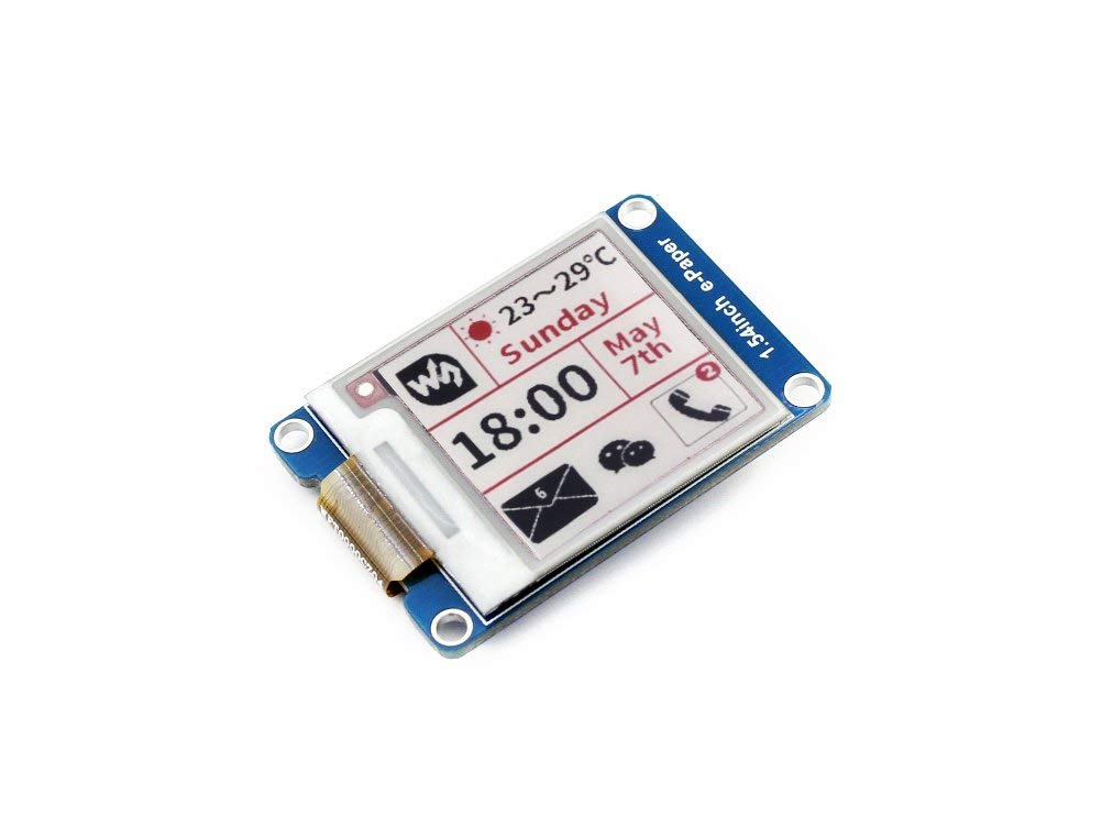 Three Color 1.54inch E-Ink Display Module (B), 200x200 Resolution 3.3V/5V Red Black White E-Paper Display Epaper Screen for Raspberry Pi/Arduino/STM32 SPI Interface,Full Refresh