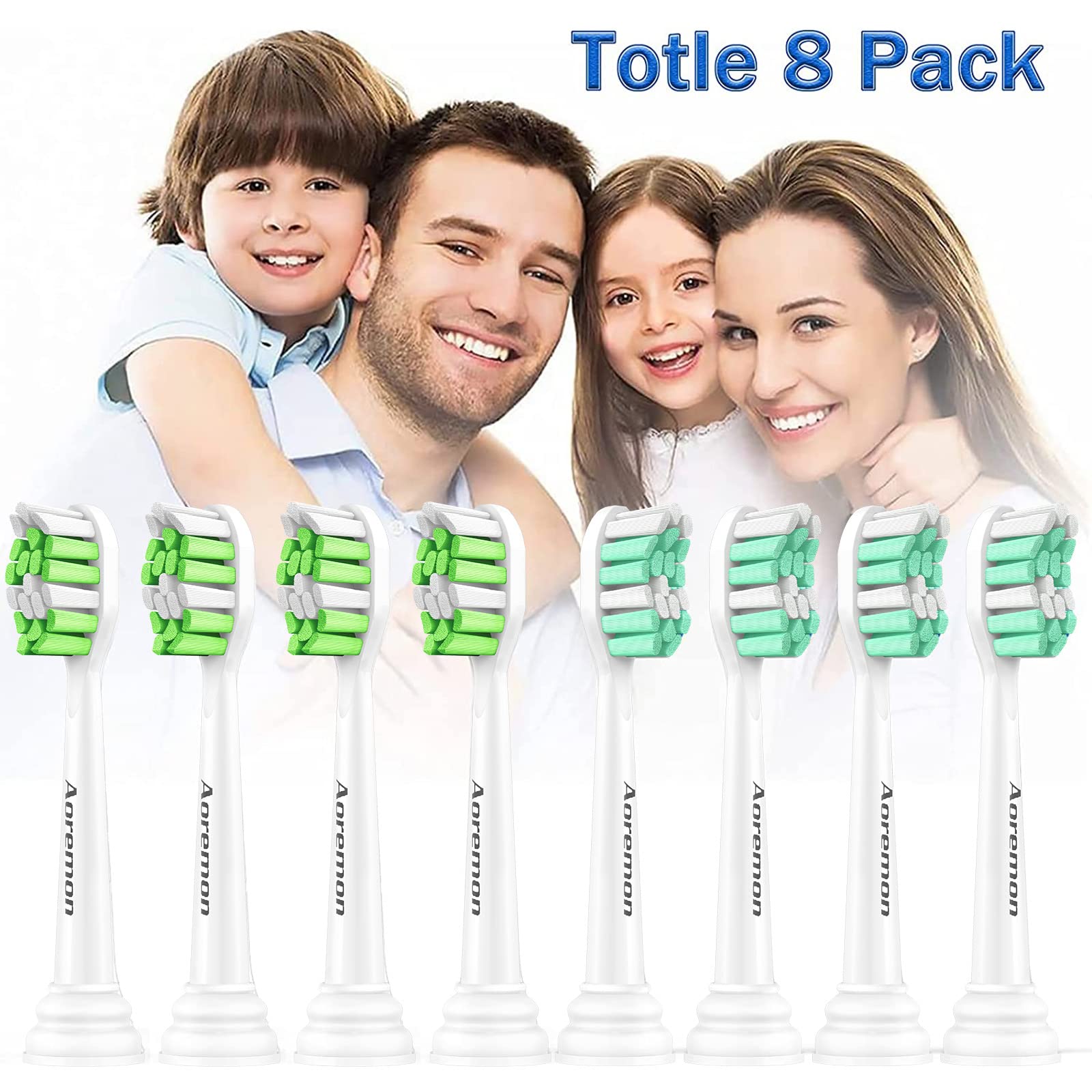 Aoremon Replacement Heads for Sonicare Philips Toothbrush: Compatible with Sonicare DiamondClean HX6063/65, 2 Series Hx9023/65 and Other Click on Electric Toothbrush