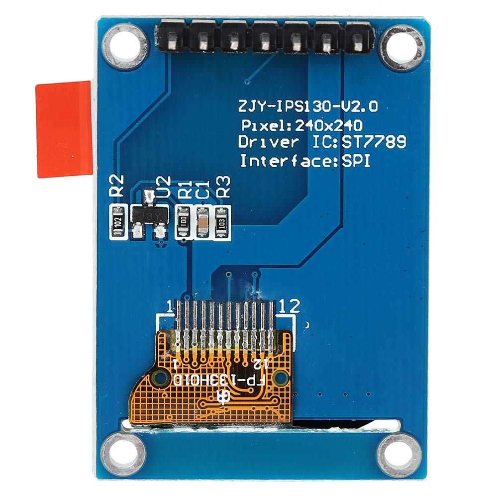 1.3 Inch IPS Color LCD Display Module 240x240 RGB 3.3V SPI ST7735 Vivid and Intuitive, 4 Mounting Holes for Arduino