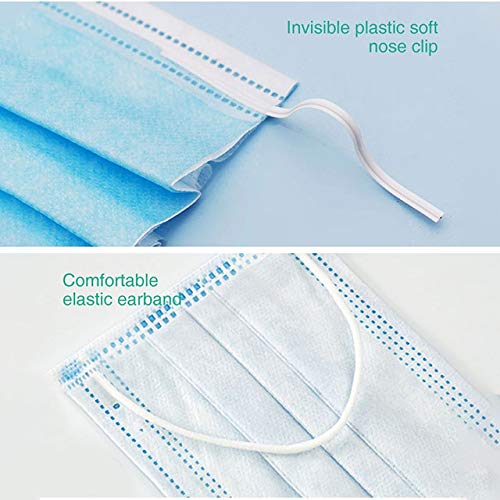 100 Pack Made in USA Disposable Face Masks- Medical Grade 3 Ply Protection Face Mask for Adults - Comfortable,Soft, Breathable