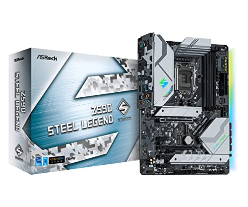 ASRock Z590 Steel Legend Compatible with Intel 10th and 11th Generation CPU (LGA1200) Z590 with Chipset