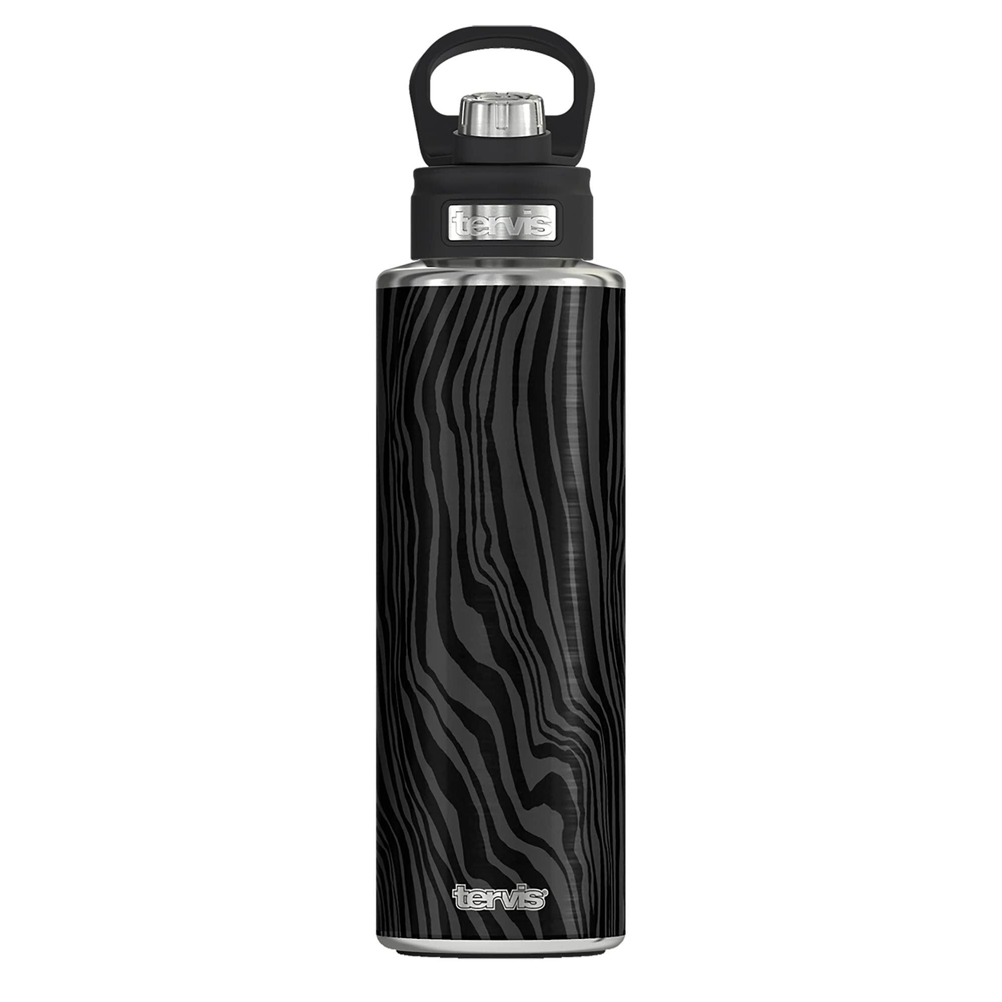 Tervis Midnight Tiger Triple Walled Insulated Tumbler Travel Cup Keeps Drinks Cold, 40oz Wide Mouth Bottle, Stainless Steel