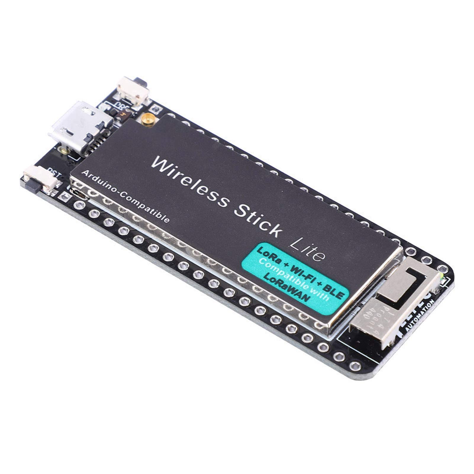 0.96in OLED Display Development Board Set, SX1276 Chip ESP32 MCU Module Pin Sticker 20Pin Row Pin Kits wirh Micro USB and Antenna Interface (915MHZ)