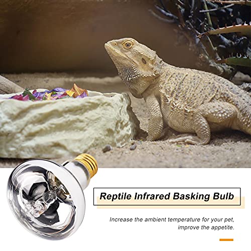 100W Reptile Heat Lamp Full Spectrum UVA Basking Spot Lamp Soft White Light Sun Lamp for Reptile and Amphibians,Tortoise Lizard,Bearded Dragon,Snake,2 Pack