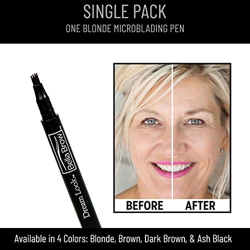 BELLA BROW By Dream Look, Microblading Eyebrow Pen with Precision Applicator (Single Pack - Blonde) – As Seen On TV, Natural Looking, Smudge Proof, Waterproof, Long Lasting