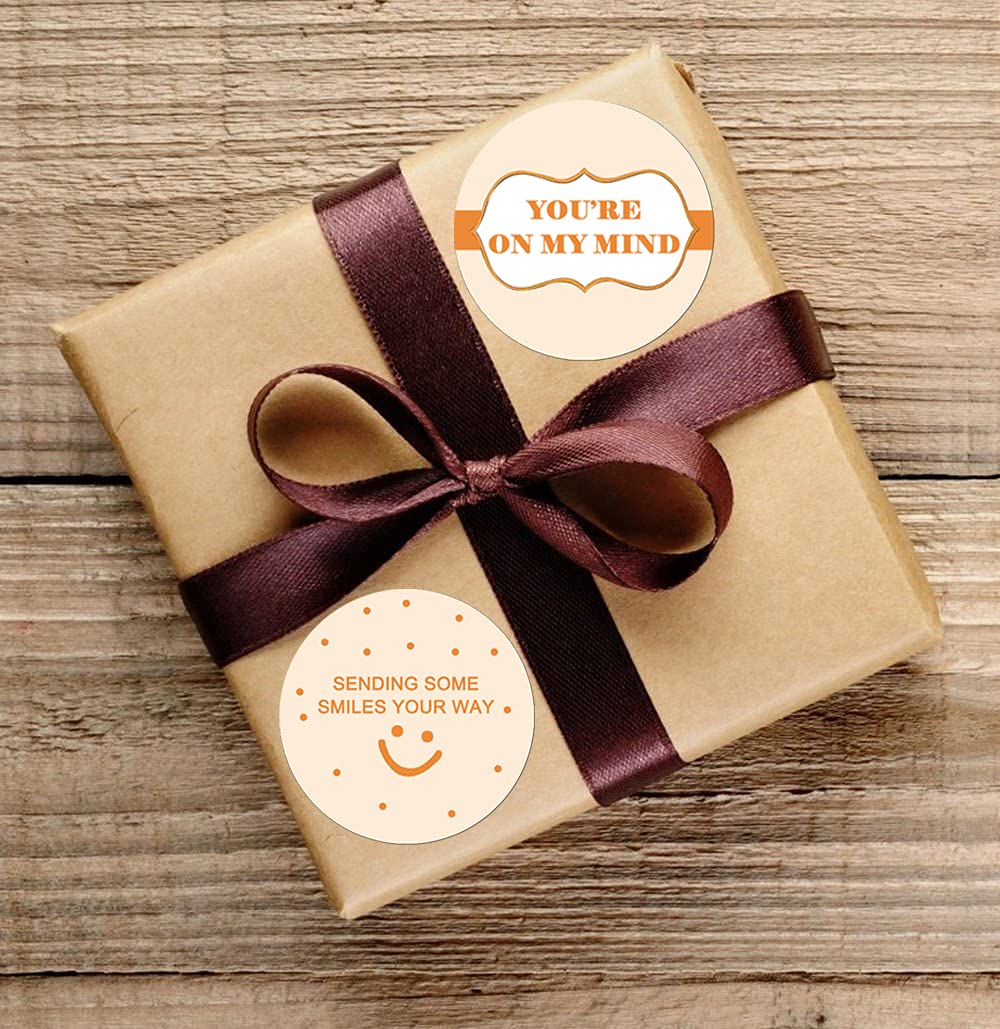 1.5 Inch Thinking of You Stickers 4 Unique Designs Greeting Envelope Seals,Friendship Stickers,Evelope Seals.