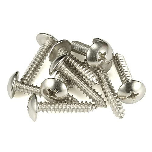 #14 x 1" Truss Head Self Tapping Wood Screws Sheet Metal Screws, 304 Stainless Steel 18-8, 25 PCS