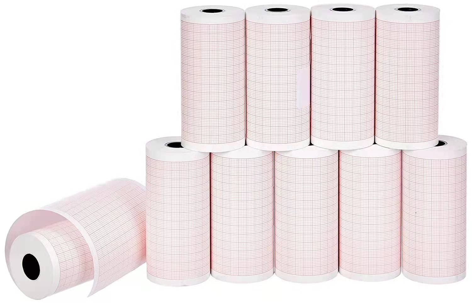 10 Rolls LongTeco ECG Paper 80mm EKG Paper Fits for E.dan SE-300,SE-3 and SE-301, fits for CON.TEC ECG300G and ECG-600G, fits for Bio.care iE 300 and iE3