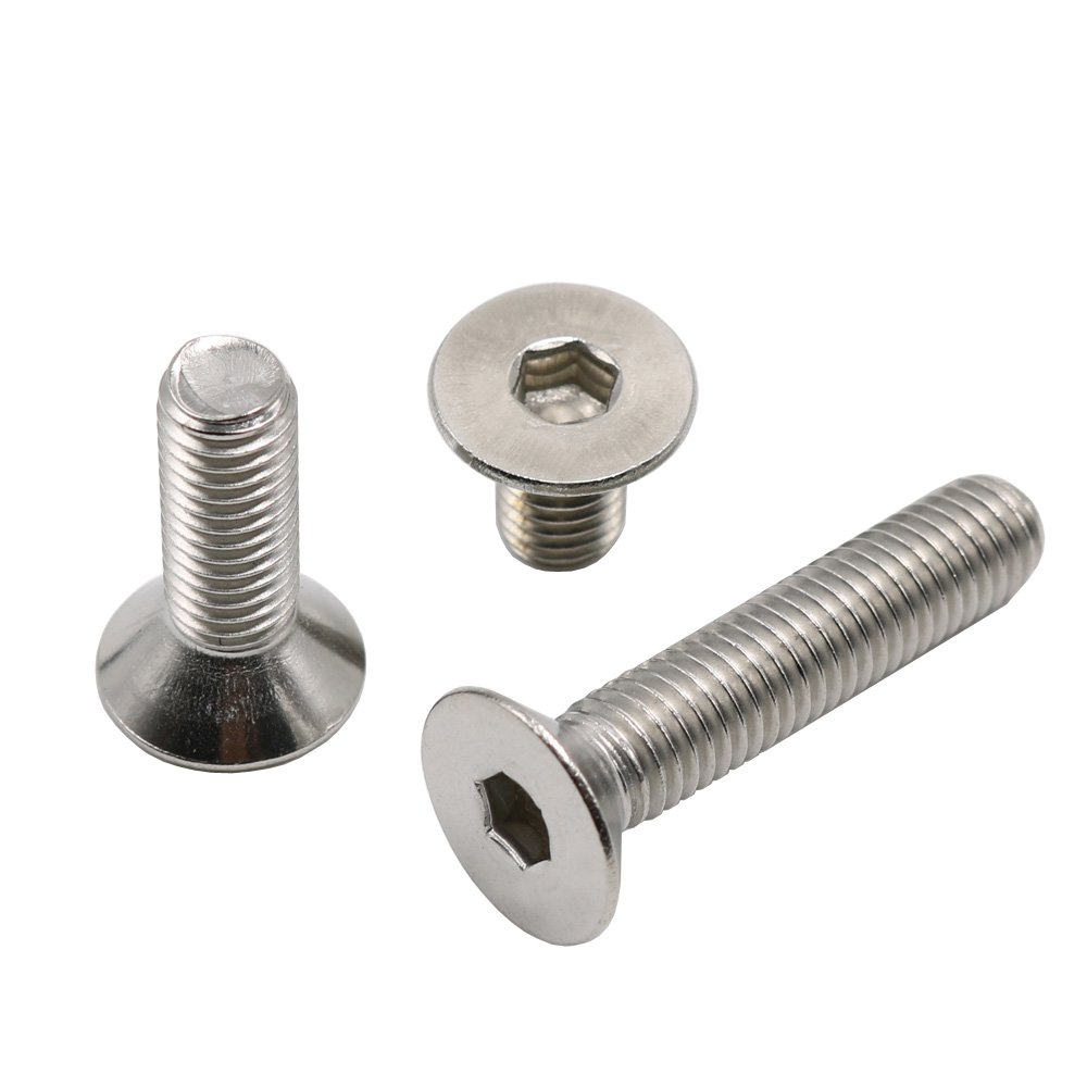 #2-56 UNC Flat/Countersunk Head Socket Screws,100-Piece,Stainless Steel,Full Thread,Right Hand (#2-56 x 3/16")