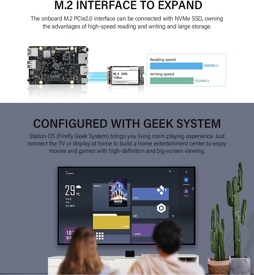 Firefly ROC-RK3566-PC Rockchip RK3566 4GB RAM Single Board Computer Support Caffe/TensorFlow and Geek System