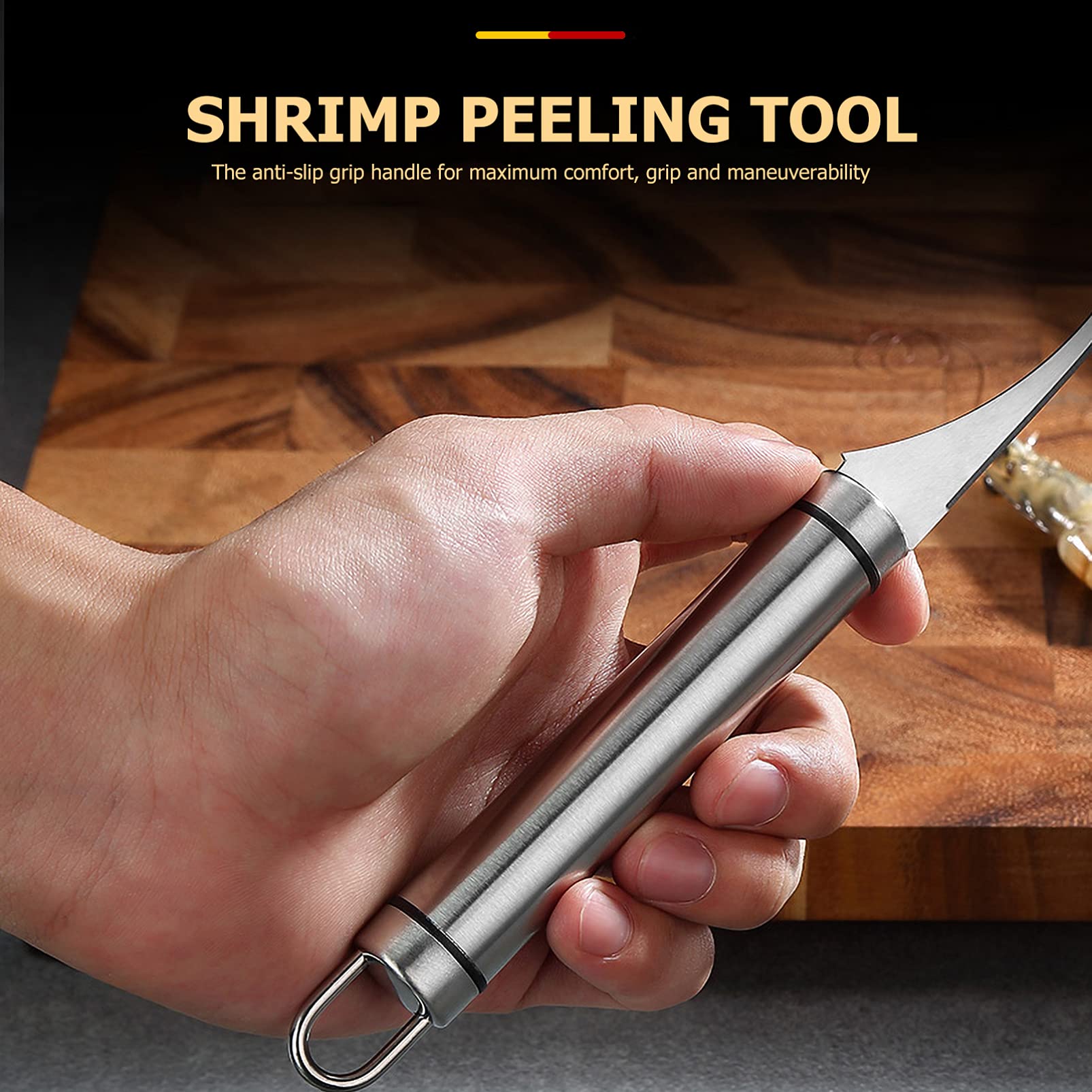 1 Set 2 Pcs Stainless Steel Shrimp Opener Fish Seafood Cleaner Tool Prawn Cleaning Tool Seafood Picks Tool Shrimp Prawn Peeler Crab Poop Oyster Wooden Peeling Machine Lobster