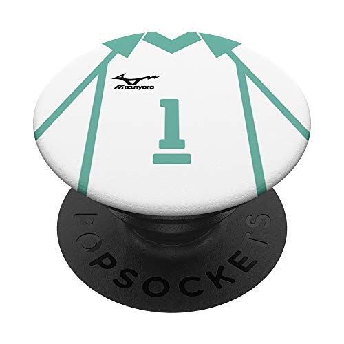 #1 Teal Blue Castle Team Jersey Volleyball Anime Fly Banner PopSockets Grip and Stand for Phones and Tablets