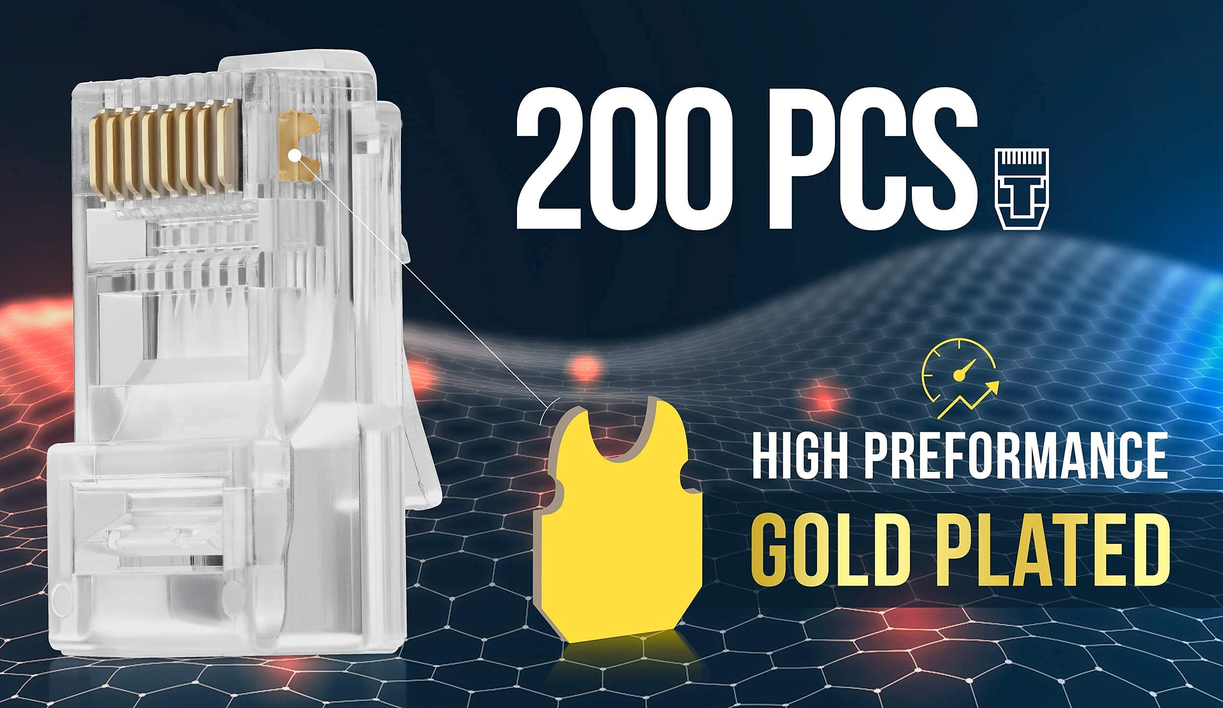 GTZ Bundle β 2 Items: Speed Termination Tool with 20 Pack of RJ45 Keystone Jacks + 200 Pack of Cat6 Pass Through Connectors