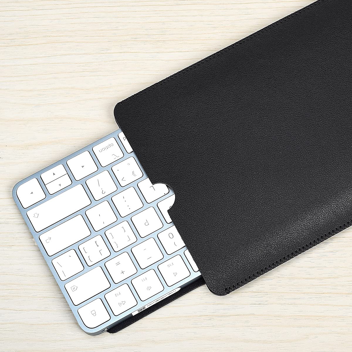 Magic Keyboard PU Leather Sleeve Case for 2024 2023 2021 Apple Magic Keyboard M4 M3 M1 chip A2449 A2450 / Magic Keyboard 2 MLA22LL/A A1644,Apple iMac 24 inch 2024 2023 Keyboard Bag Accessories-Black