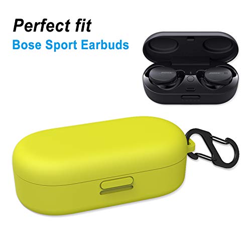 Aotao Compatible with Bose Sport Earbuds Silicone Carrying Case (Not fit for Bose QuietComfort Earbuds), Portable Scratch Shock Resistant Cover (Green)