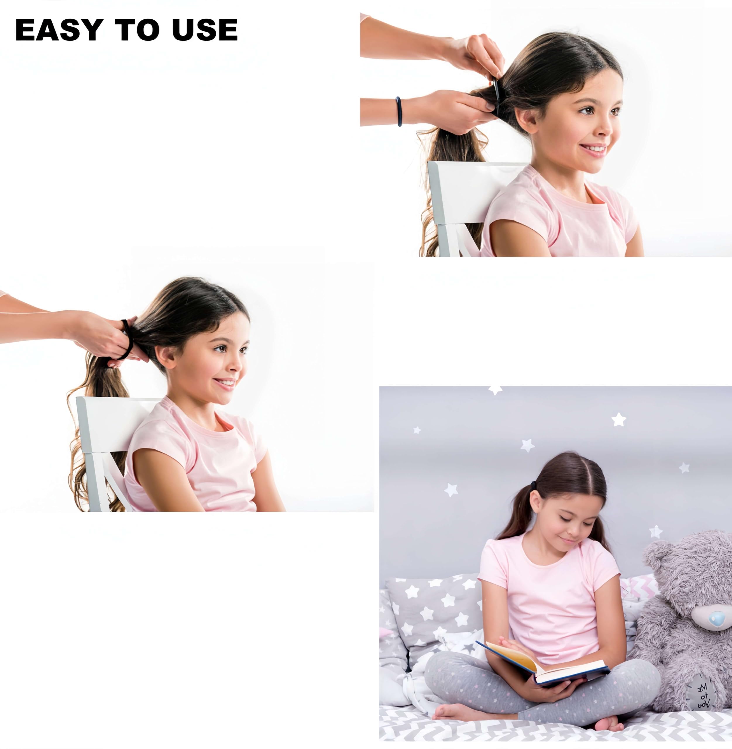 JIANYI 1200 Pack Mini Rubber Bands, Soft Elastic Bands Small Tiny Hair Ties for Toddlers, Kids, Audits, Ponytails, Braids, Wedding Hairstyle - Black