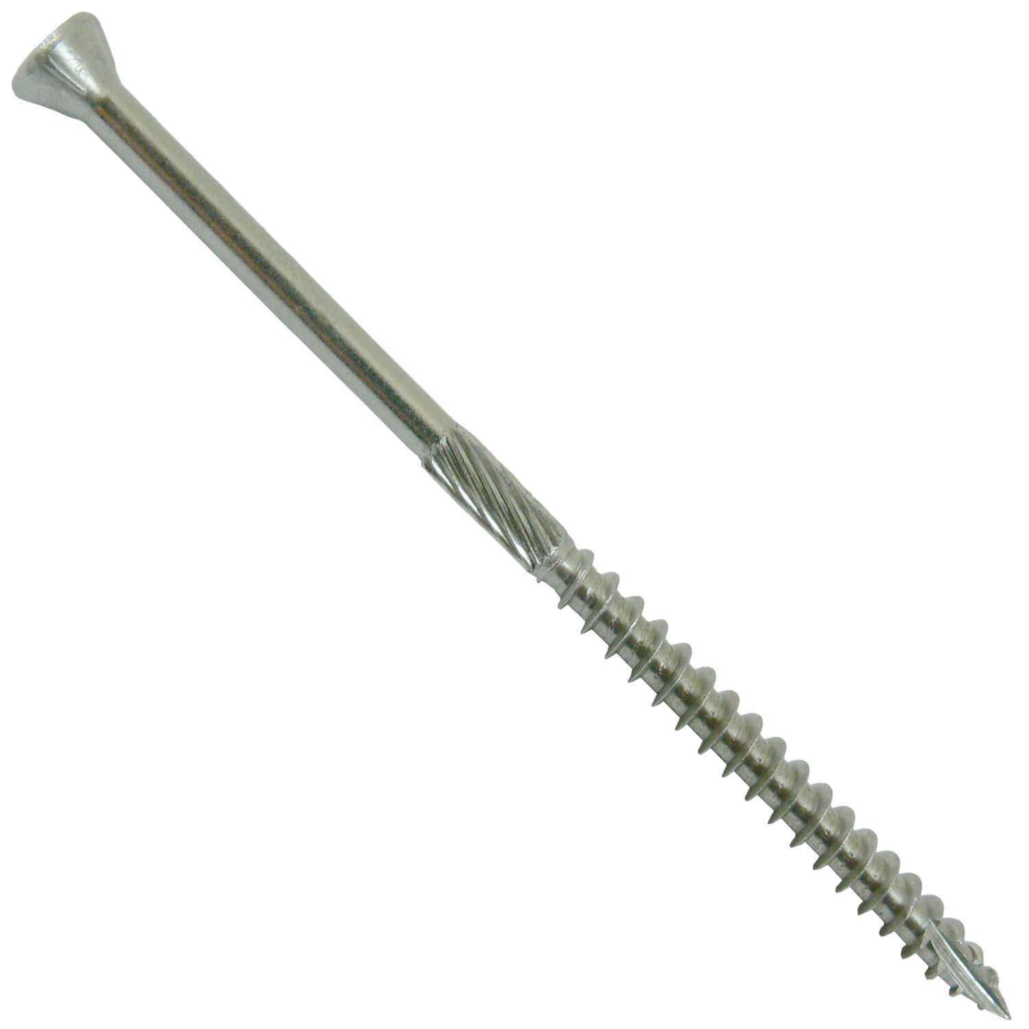 #9 x 4 Silver Star Stainless Steel Trim Head Screw Torx/Star Drive Head - Stainless Steel Trim Head Wood Screws - (1 Pound - 65 Approx. Screw Count)