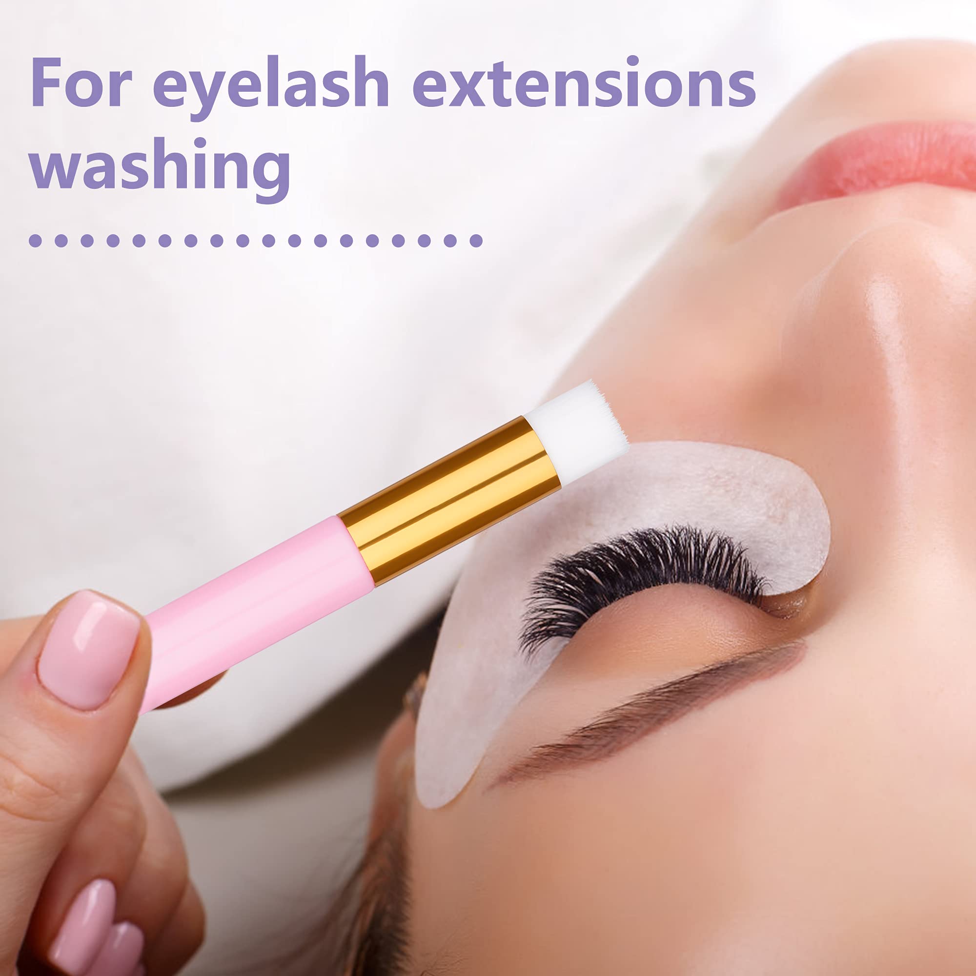 20PCS Lash Shampoo Brushes Lash Cleanser Brushes Nose Pore Deep Cleaning Brush, Peel Off Blackhead Brush Remover Tool Facial Cleansing Brushes Eyelash Extensions Blackhead Brush Washing Brush (Pink)