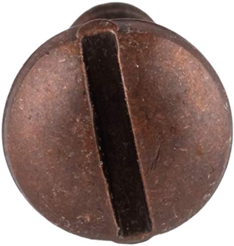 #6 x 5/8" Antique Copper Round Head Slott Drive Wood Screws - Pack of 100 - Self Tapping Screws for Wood - RH9-SACQ