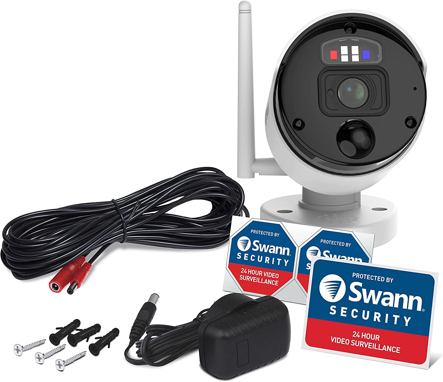 Swann NVW-800CAM 4K WiFi IP Digital Still Image Video Camera with Flashing Lights & Siren - 1 Pack