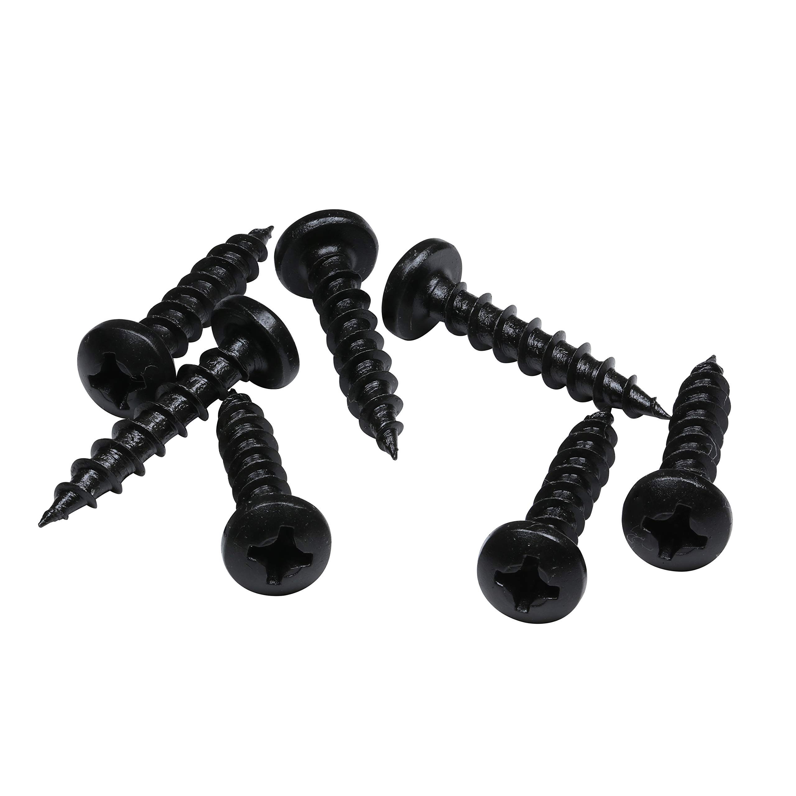 100 Pack Rok Hardware #6 x 3/4" Coarse Deep Thread Pan Head Screws Black Phosphate Wood MDF