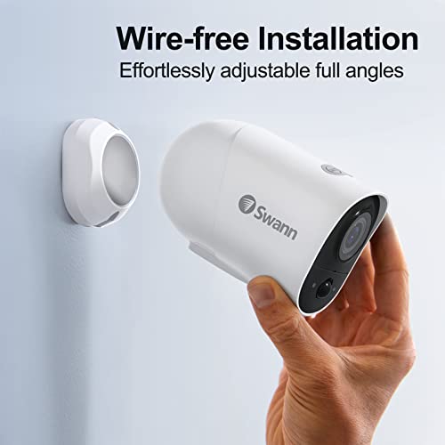 Swann Wireless Security Camera, Home Security Camera 1080p Full HD Indoor Outdoor Waterproof, Recharcheable Security Camera with Night Vision, 2-Way Talk, Heat, Motion Person Detection, Smart Alerts