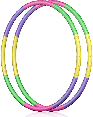 2 Pack Toy Color Hoop Kids, Detachable Weighted Kid Sport Hoop Toys for Kids Size Adjustable Butterfly Design Adjustable Hoop Kids Party Games, Dog Agility Equipment, Thanksgiving, Christmas Decor