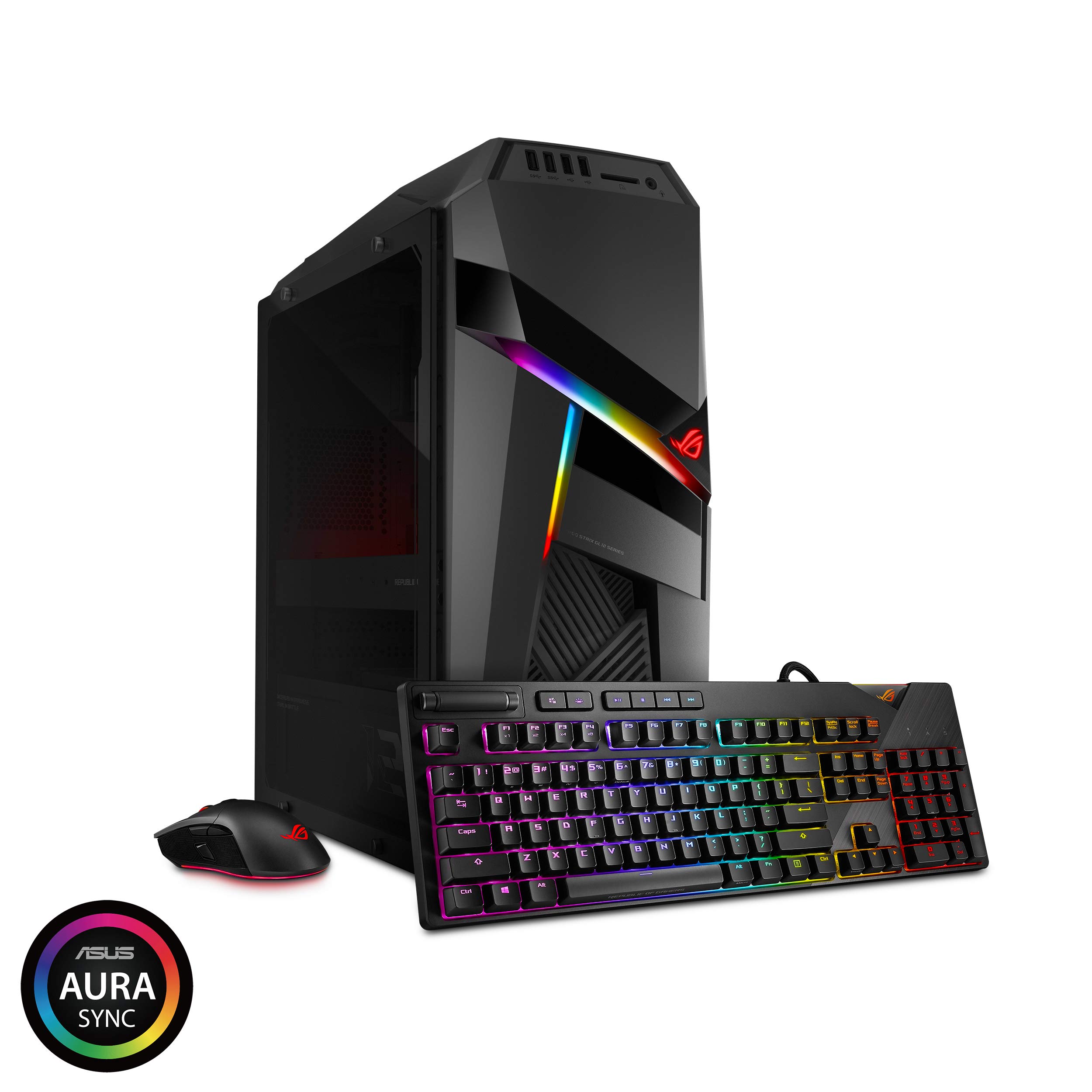 ROG Strix GL12 Gaming Desktop, Overclocked 9th Gen 8-Core Intel Core i7-9700K, NVIDIA GeForce RTX 2070 8GB, 16GB DDR4 RAM, 1TB M.2 SSD, Windows 10 Pro, Iron Grey, GL12CX-XB771