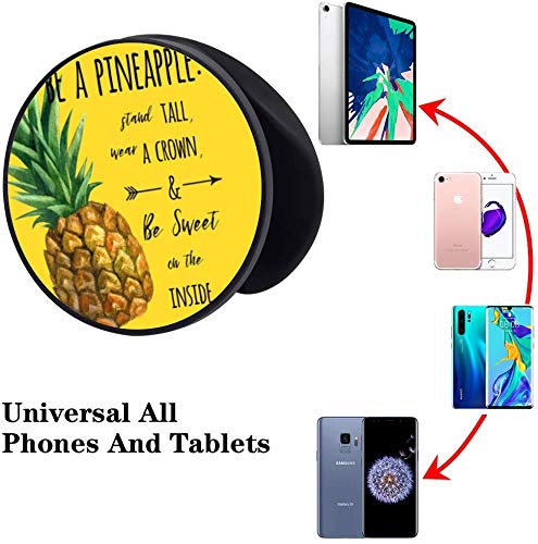 4 Pack Foldable Expanding Cell Phone Finger Stand Holder Compatible with All Smartphones and Tablets Yellow Rose Gold Rainbow Pineapple