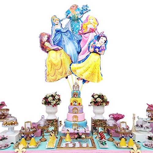 5 pcs Disney Princess balloons, disney-themed party supplies, Kids Birthday Party decorations.