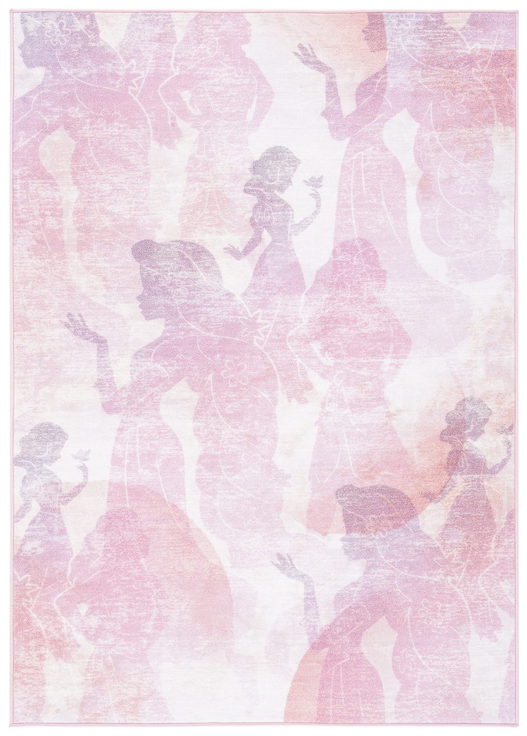 SAFAVIEH Disney Princess Collection Machine Washable Slip Resistant 3' 3" x 5' 3" Pink/Purple Assurance Kids Bedroom Nursery Playroom Area Rug