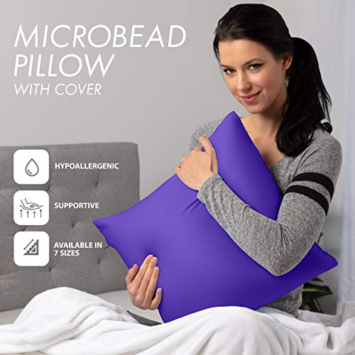12" x 20" Throw Pillow – Dark Lavendar: 1 PCS Luxurious Premium Microbead Pillow With 85/15 Nylon/Spandex Fabric. Forever Fluffy, Outstanding Beauty & Support. Silky, Soft & Beyond Comfortable