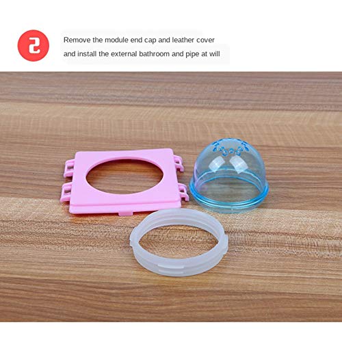 2 Set Small Animals Hamster Tunnel Cage Cover with Ventilation Holes External Pipe Interface Fitting Connection Board Tube Connector Stretch Resistant Inner Diameter 2.17 inch