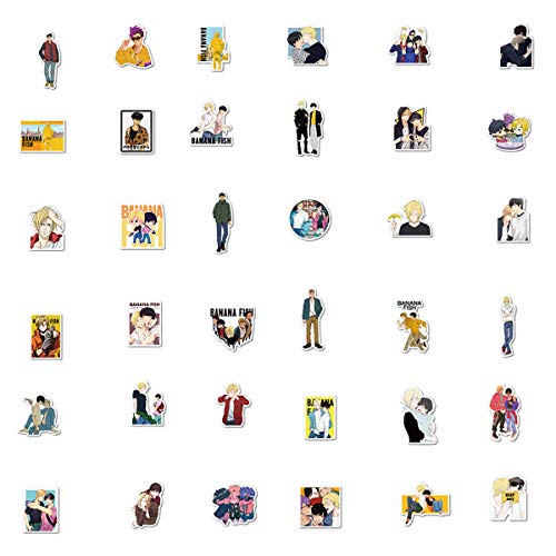 50Pcs Anime Banana Fish Stickers for Car Laptop PVC Backpack Water Bottle Pad Bicycle Waterproof Decal Sticker Kids Toy /Banana Fish