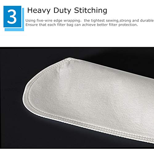 4 Inch Ring Polypropylene Felt Filter Bag 5 Micron 4" x 14" Liquid Aquarium Filter Socks Size 4 - Pack of 2 (4" x 14", 5 Micron)