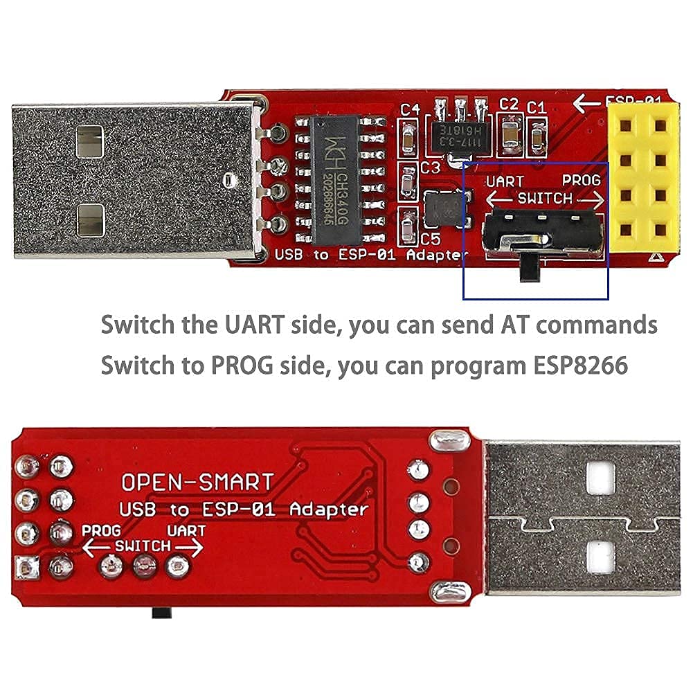 Stemedu 17PCS USB to ESP-01 ESP8266 Adapter + ESP8266 ESP-01S Breakout Board + ESP-01S Adapter WiFi Module Wireless Serial Transceiver