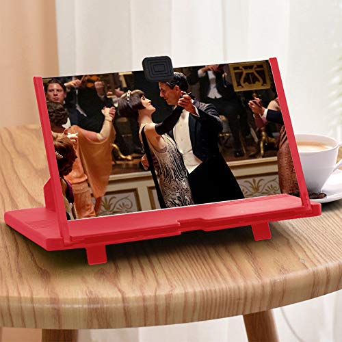 12" Phone Screen Magnifier 3D Screen Amplifier HD Mobile Phone Magnifier 3D Phone Projector Screen for Movie Video Live Broadcast, Fits All Phones