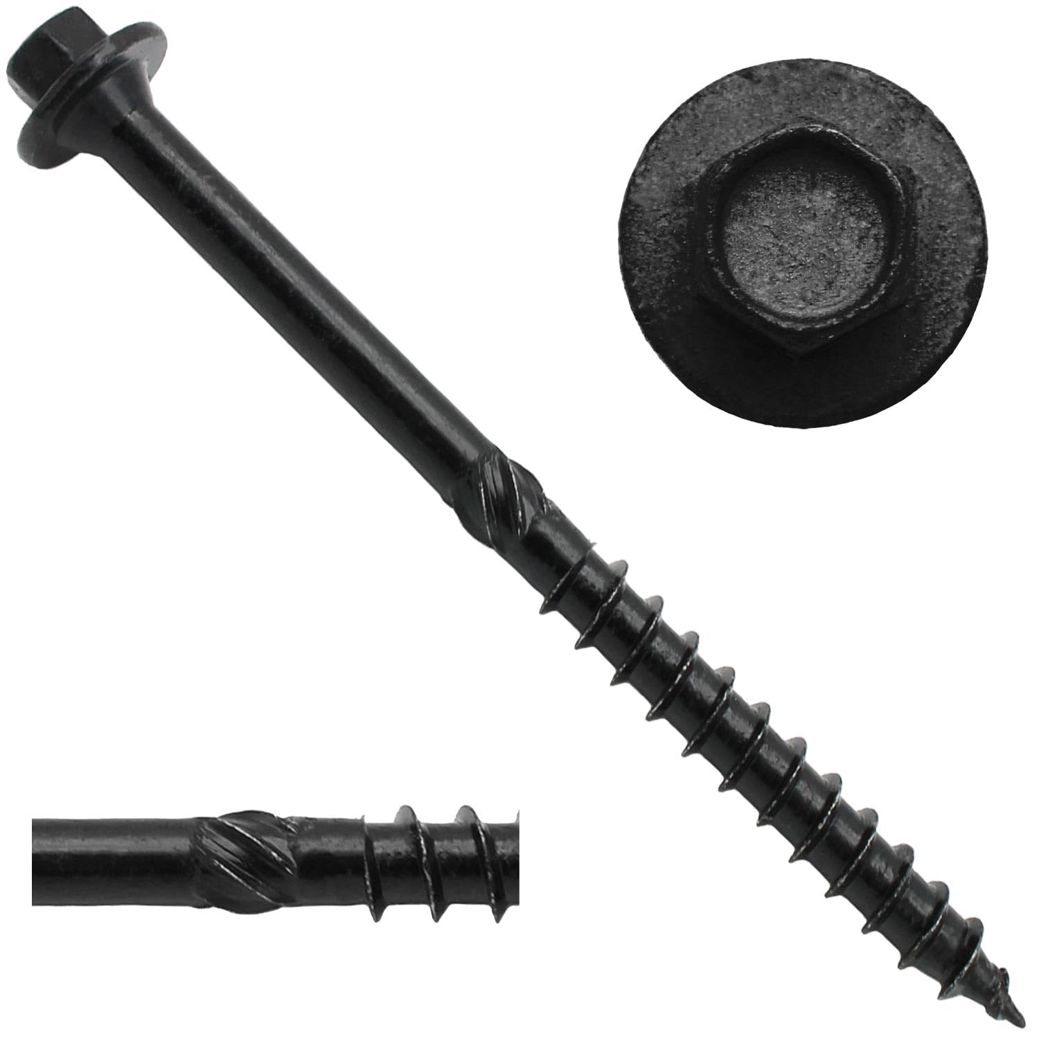 #17 X 4 Heavy Duty Structural Wood Screws - Exterior Coated Heavy Duty Wood Screws - Use for Fastening Ledger Boards, Large Timbers, Logs and More (50 Approx. Screw Count)