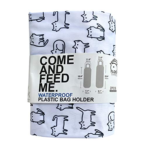 2pcs Waterproof Plastic Grocery Trash Bag Holder Shopping Carrier Holder Organizer Kitchen Storage Bag Dispenser Multiple Designs Sizes Cats