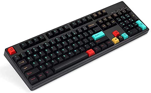 108 + 21 keycap Set, Dye-Sublimation PBT Keycaps, Cherry Profile Custom Keycaps for DIY Cherry MX Mechanical Gaming Keyboards, Metropolis.