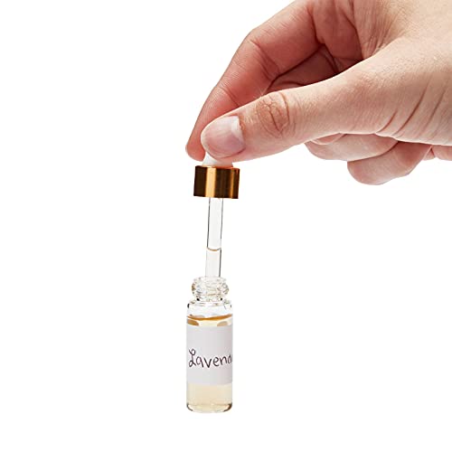 0.17 oz Clear Glass Dropper Bottles, Pipettes, Labels, Funnels (Gold, 95 Pieces)