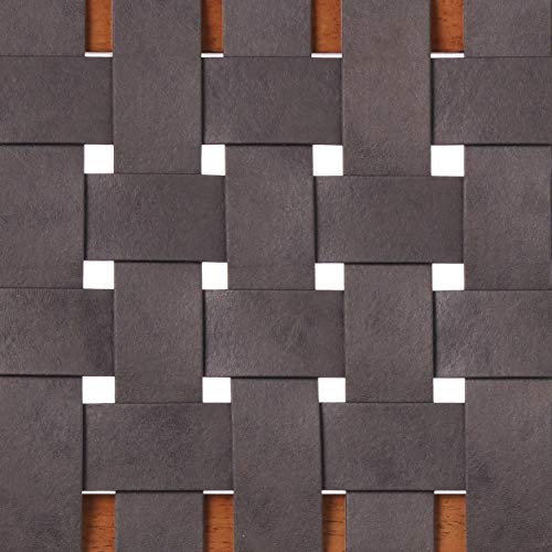 Ball & Cast Upholstered bar stools with Back, Solid Wood Frame and Faux Leather Woven Strips, bar Height Stool Dark Grey, Fully Assembled (HSA-1110-30)
