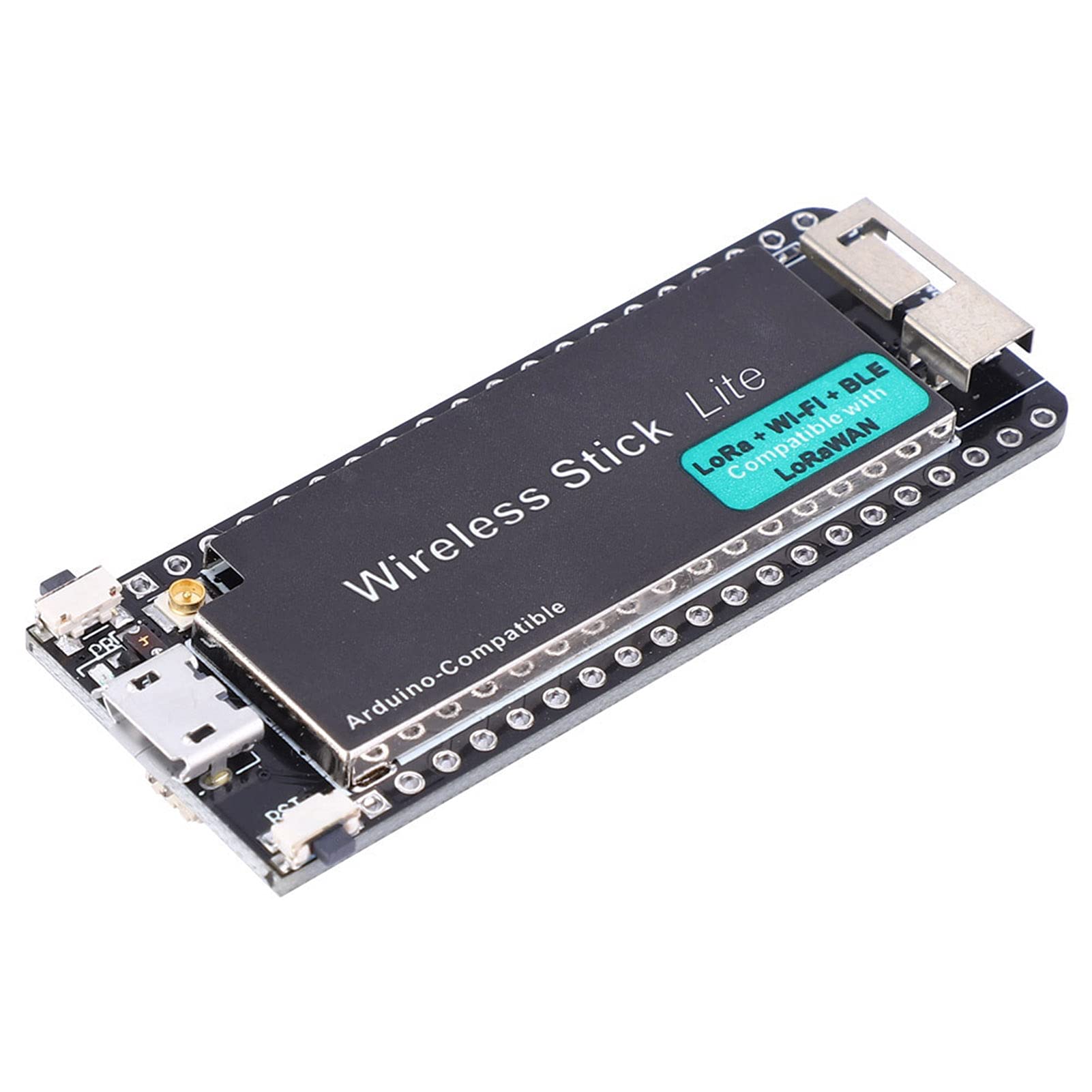 0.96in OLED Display Development Board Set, SX1276 Chip ESP32 MCU Module Pin Sticker 20Pin Row Pin Kits wirh Micro USB and Antenna Interface (915MHZ)