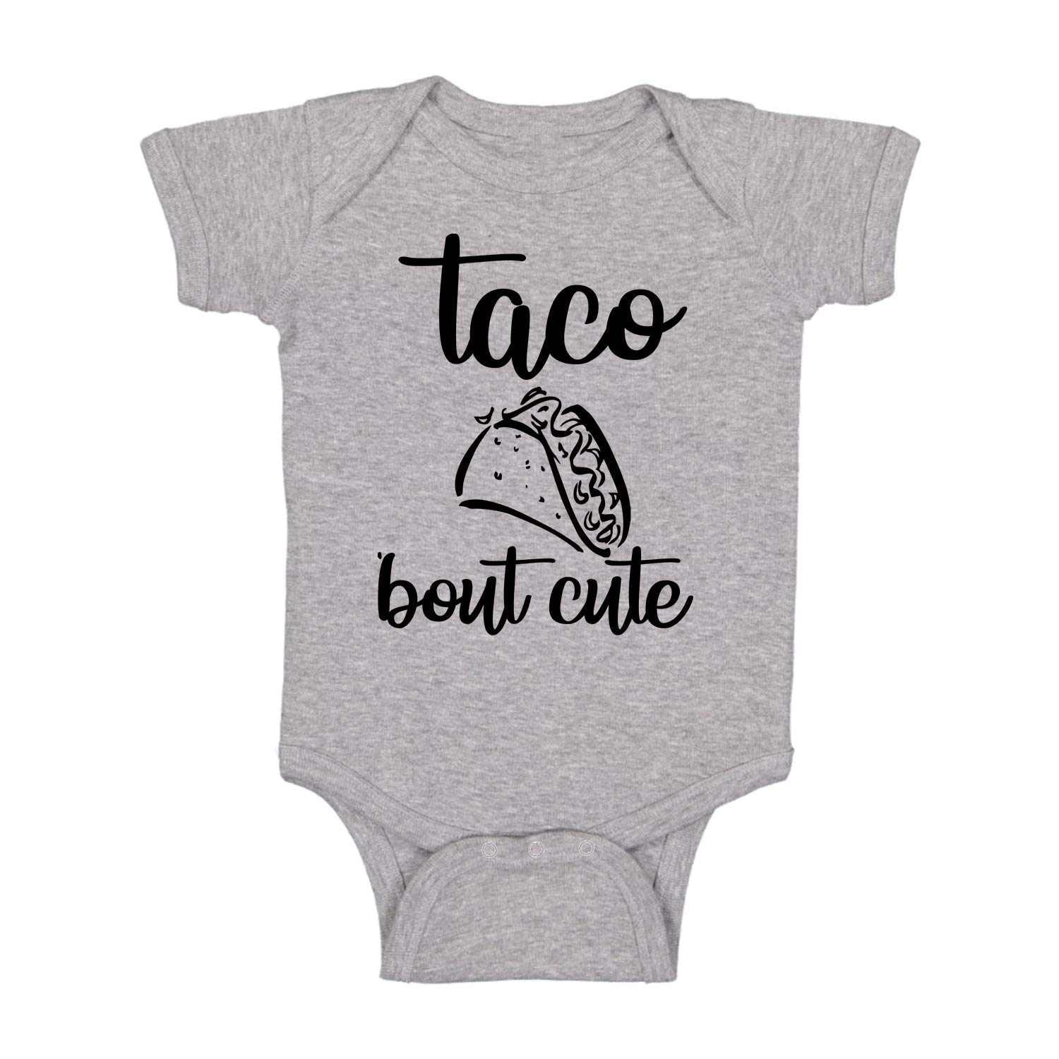 Taco Bout Cute - Funny Baby Essentials Bodysuit - Cute Newborn Outfit Boy Infant Girl Clothes (Newborn, Sports Grey)