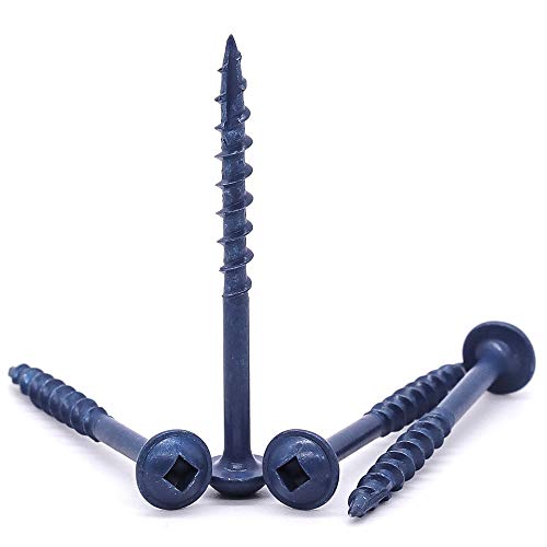 #8 x 2 Pocket Screws Square Drive Washer Head Self Tapping Screws Wood Screws, Blue-Kote Finish, Coarse Thread, Pack of 100
