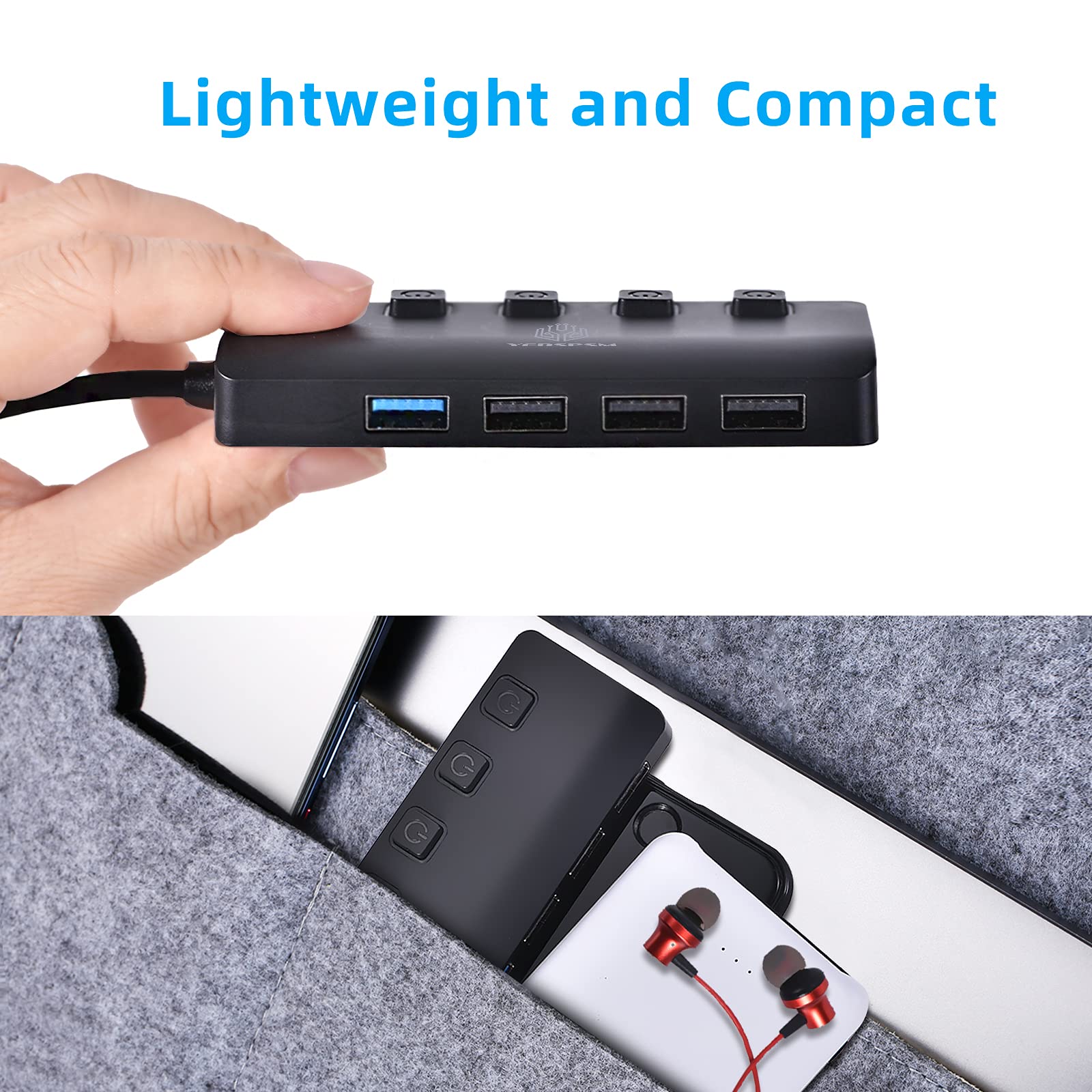 YFDSPSM USB hub 3.0 one USB 3.0 Professional Data Port and Three Common Ports.Tpye-c Interface is Suitable for Notebook MacBook MacPro macmini iMac Surface Pro XPS, Mouse and Keyboard